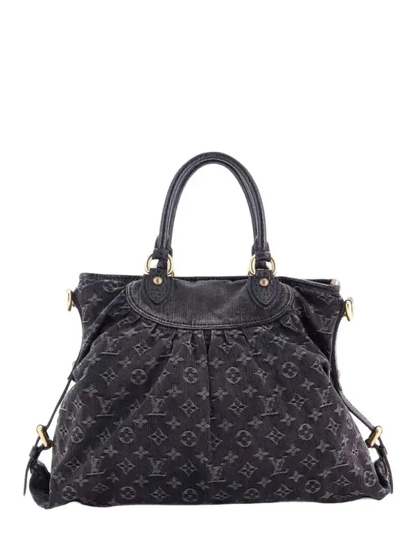 LOUIS VUITTON Neo Cabby Handbag Denim Gm Satchel - Black