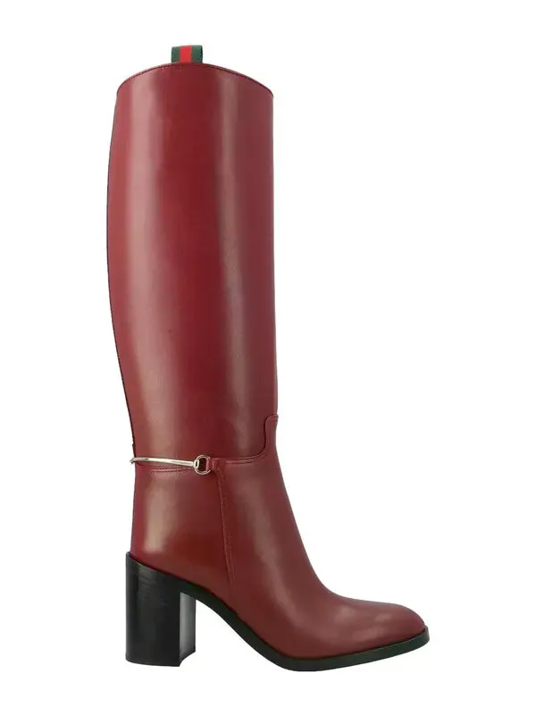 Gucci 85mm Horsebit-detail Knee-high Boots - Red