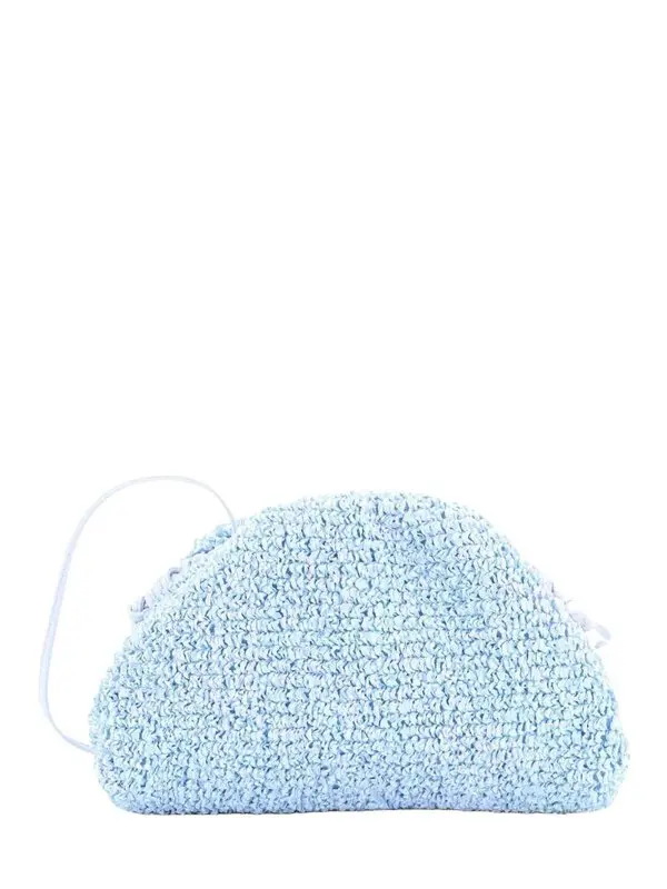Bottega Veneta The Pouch Curly Raffia Mini Crossbody Bag - Blue