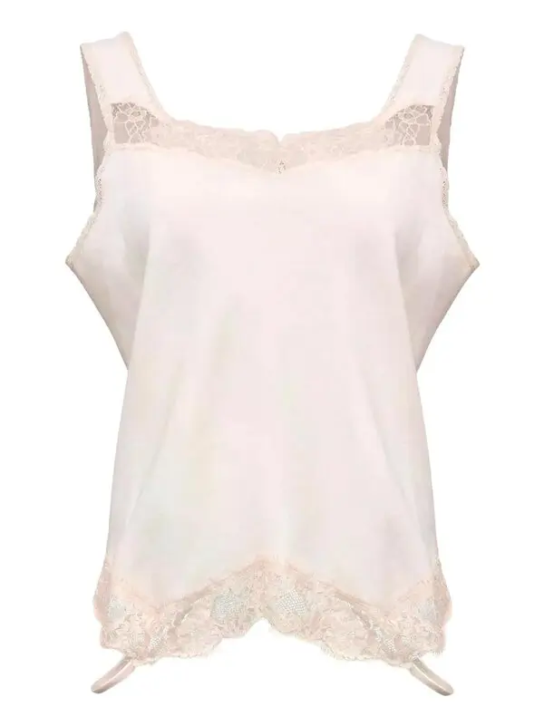 MAISON MARGIELA Lace Trim Top - Pink