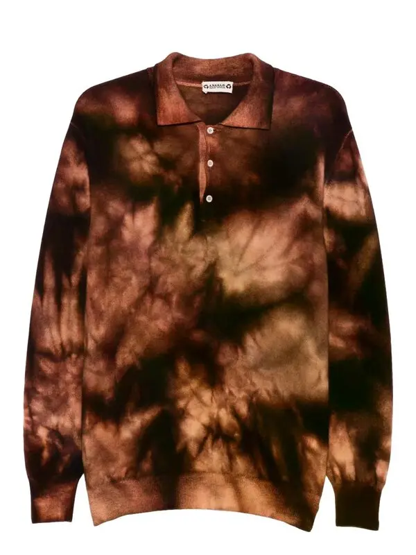 A.N.G.E.L.O. VINTAGE CULT Tie-dye Collared Sweater - Brown