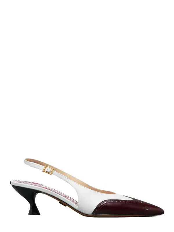Thom Browne 50mm Wingtip Slingback Pumps - White