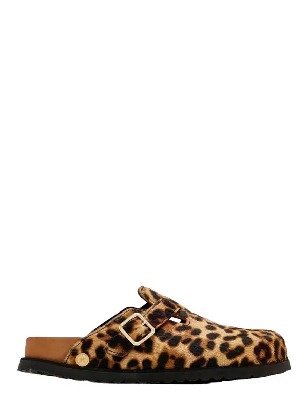 BIRKENSTOCK Boston Leopard-print Sandals - Brown