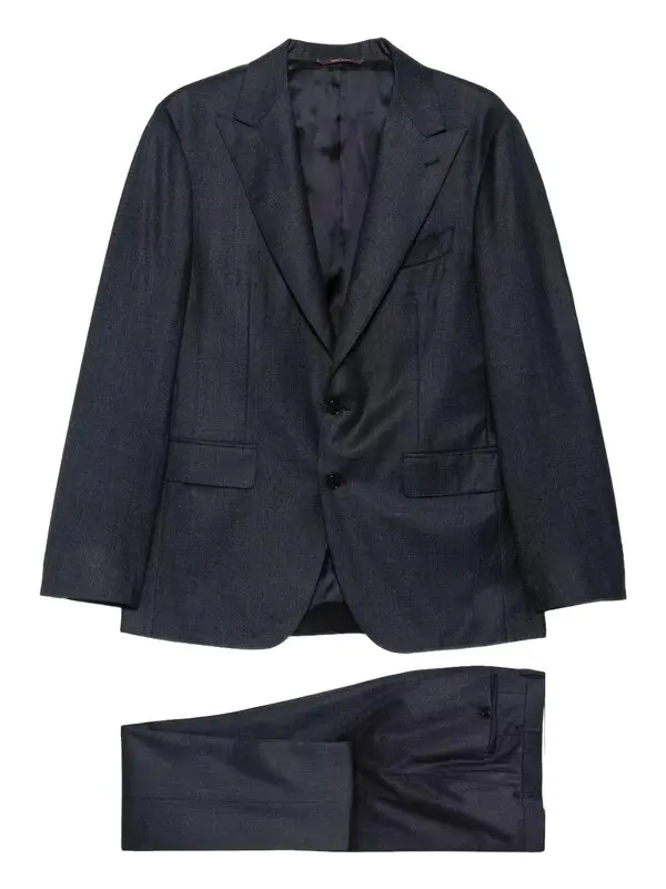 Canali Checked Single-breasted Suit - Blue
