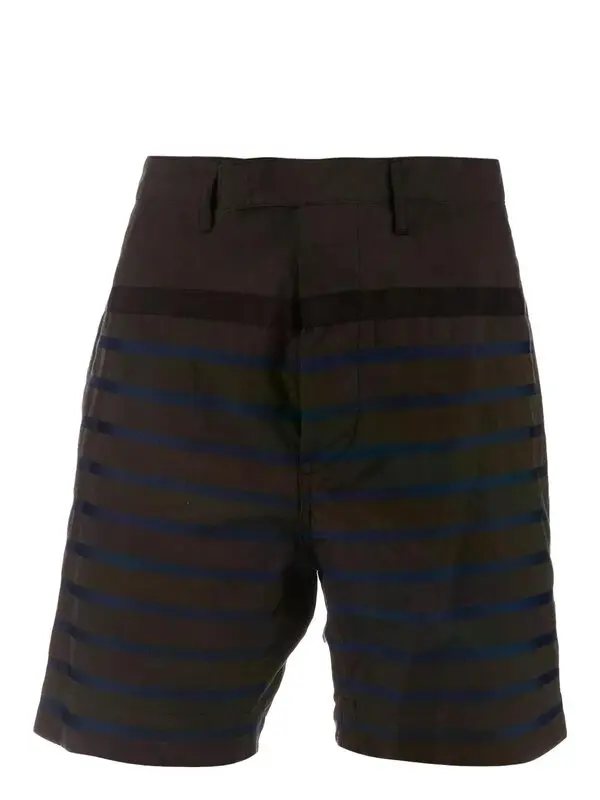 Sacai Striped Shorts - Brown