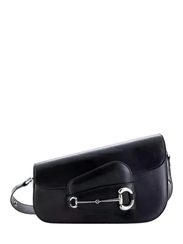 Gucci Horsebit 1955 Asymmetric Shoulder Bag - Black