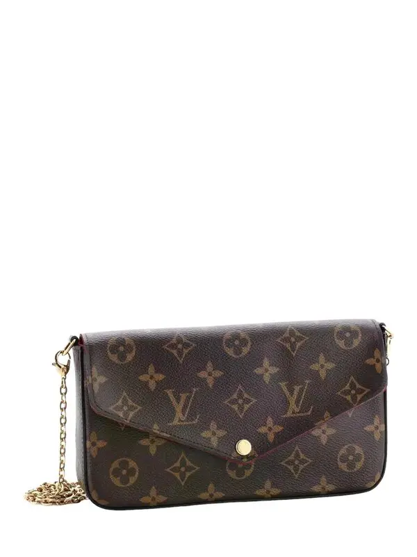 LOUIS VUITTON Felicie Pochette Monogram Canvas Crossbody Bag - Brown