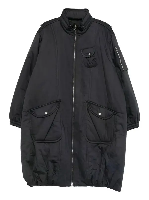 OPEN YY Cargo Zip-up Oversized Coat - Blue