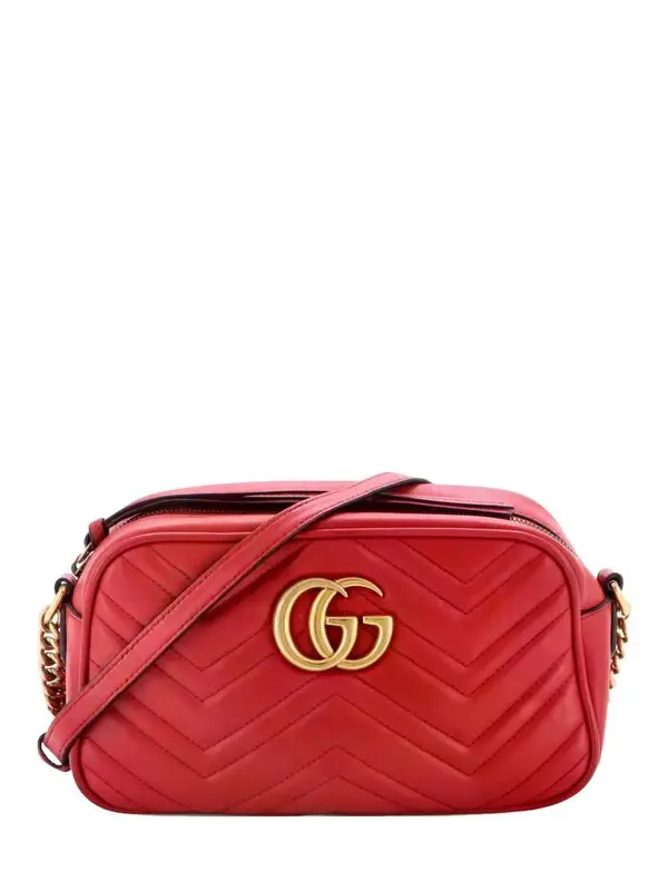 Gucci Gg Marmont Matelassé Leather Small Crossbody Bag - Red