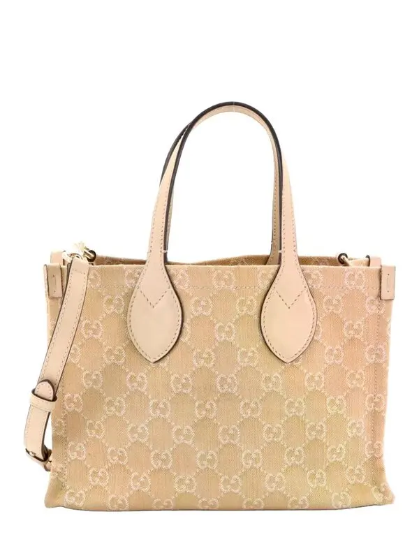 Gucci Ophidia Shopper Gg Denim Tote Bag - Neutrals