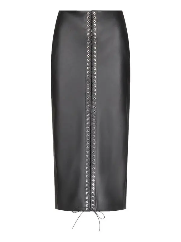 LUDOVIC DE SAINT SERNIN Pencil Skirt With Eyelet Detailing - Black