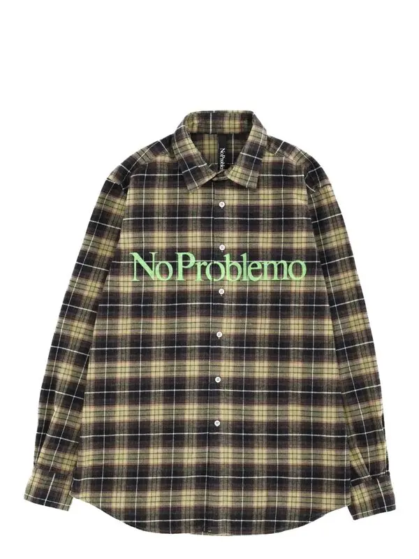 NO PROBLEMO Logo Cotton Shirt - Green