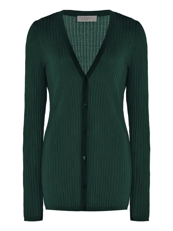 Gabriela Hearst Emma Pointelle Knit Cashmere Silk Cardigan - English Green