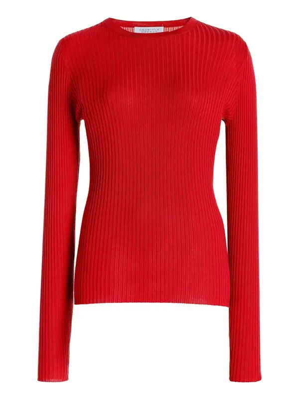 Gabriela Hearst Browning Knit Sweater In Cashmere Silk - Scarlet Red