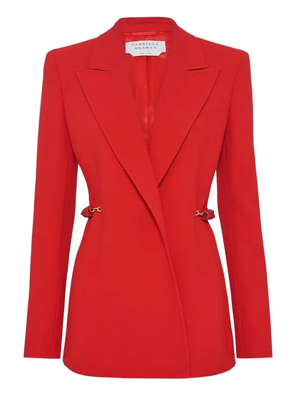 Gabriela Hearst Epona Chain Blazer - Scarlet Red