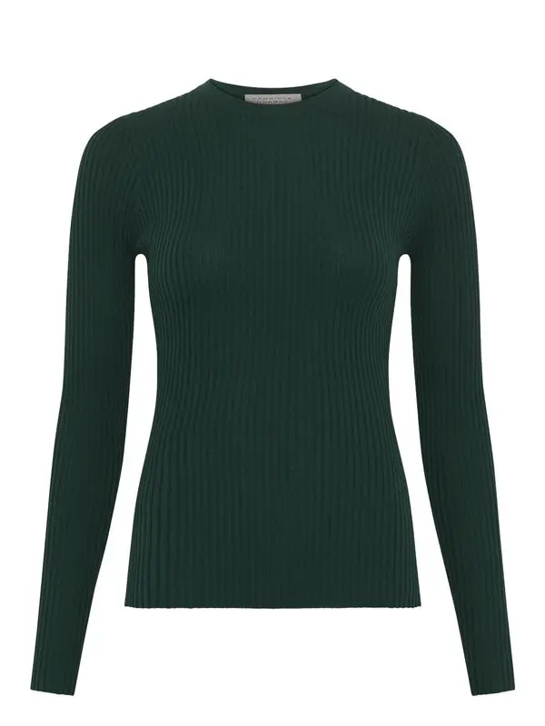 Gabriela Hearst Browning Knit Sweater In Cashmere Silk - English Green