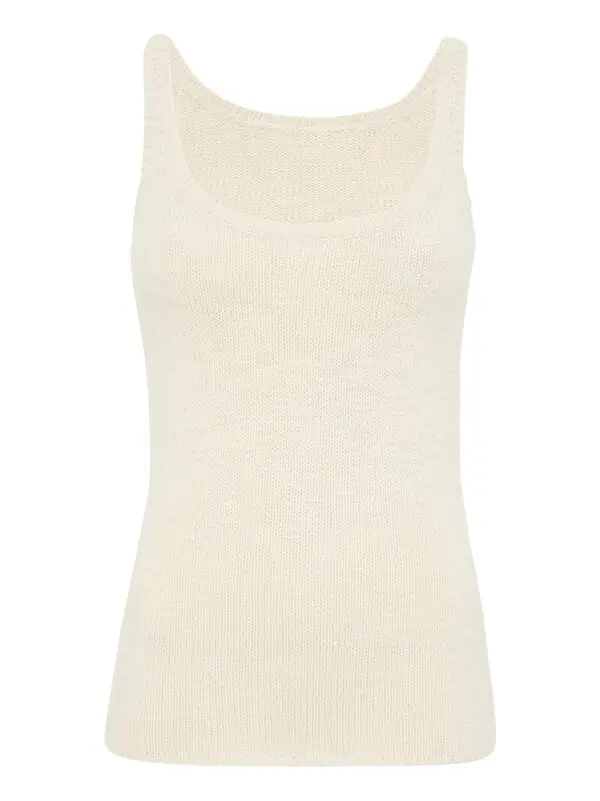 Gabriela Hearst Jayce Cashmere Knit Tank Top - Ivory