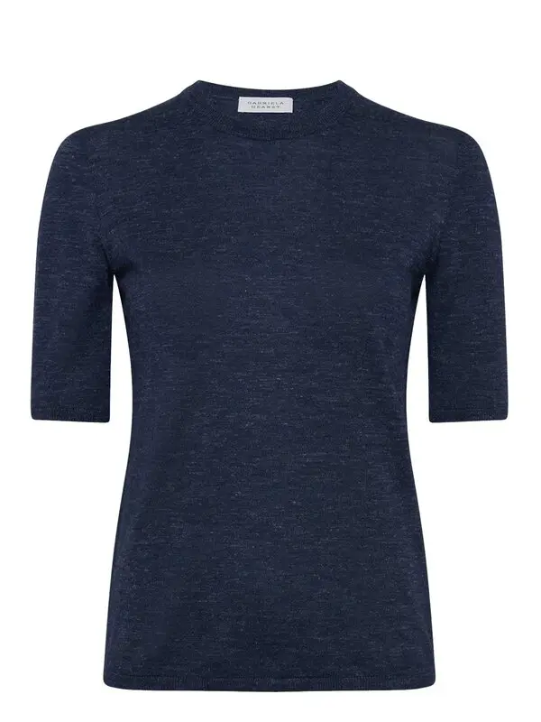 Gabriela Hearst Chryse Knit T-shirt In Cashmere, Silk, And Hemp - Electric Navy