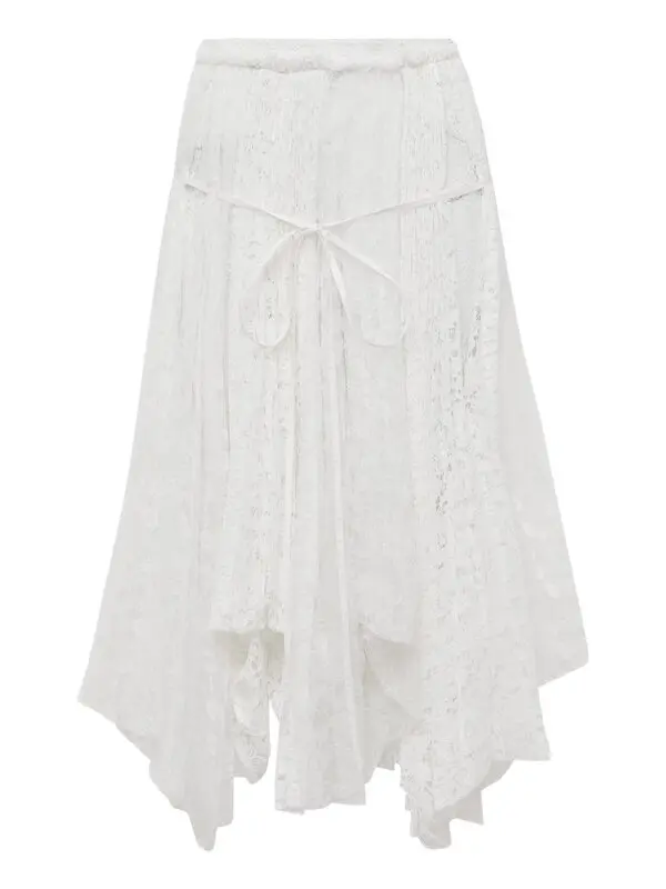 JW Anderson Mixed Lace Midi Skirt - White