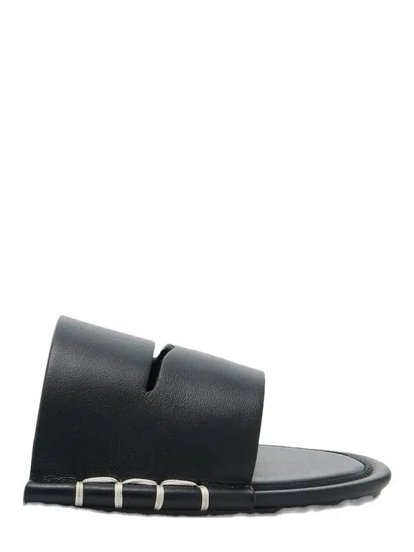 JW Anderson Loafer Leather Slides - Black