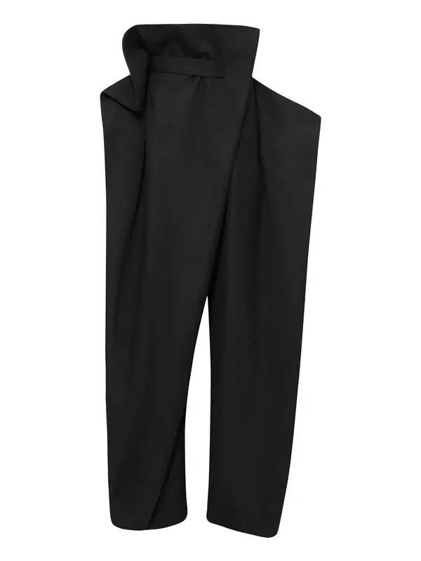 JW Anderson Fold-over Wool Trousers - Black