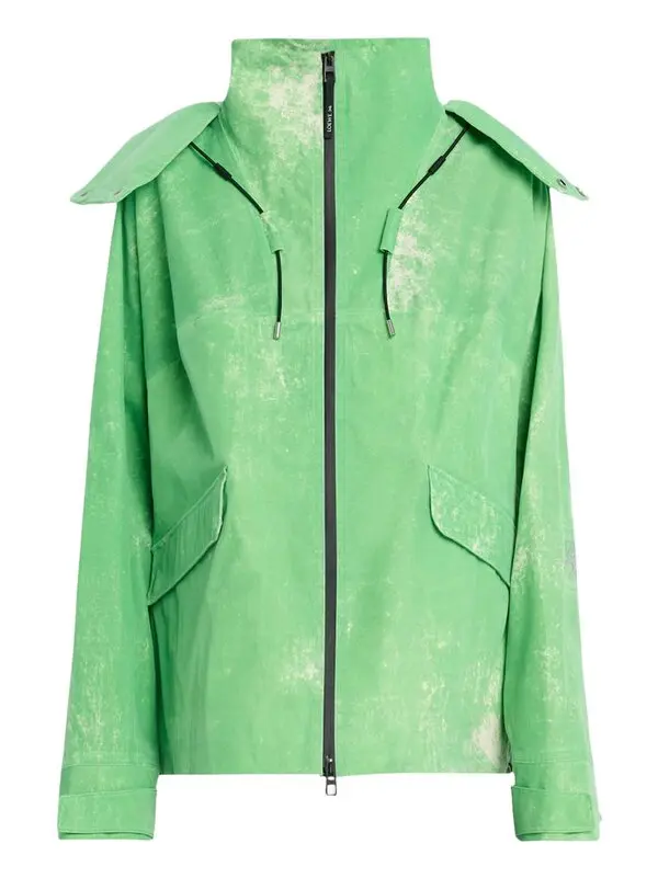 Loewe X On Flocked Anorak Jacket - Green