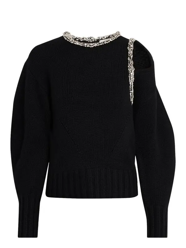 Simkhai Monroe Embellished Cut-out Sweater - Black