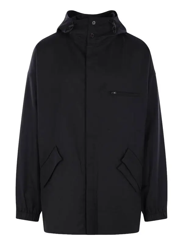 Adidas Oversized Wool-blend Parka With Logo Detail - Black