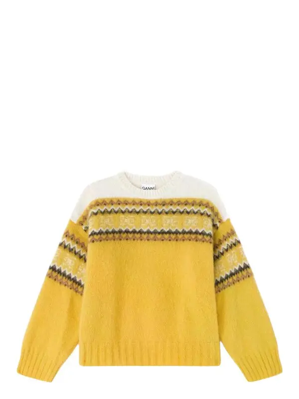 GANNI Patterned Sweater - Yellow