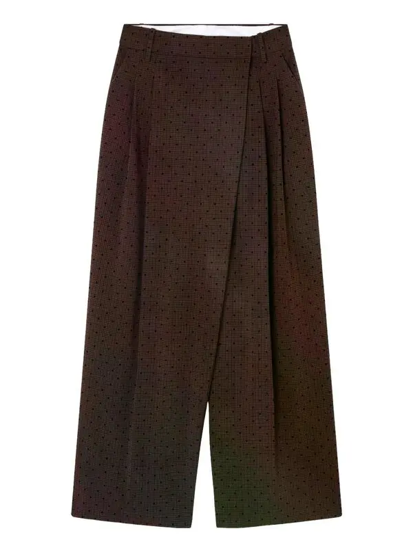 GANNI Polka-dot Pleated Trousers - Brown