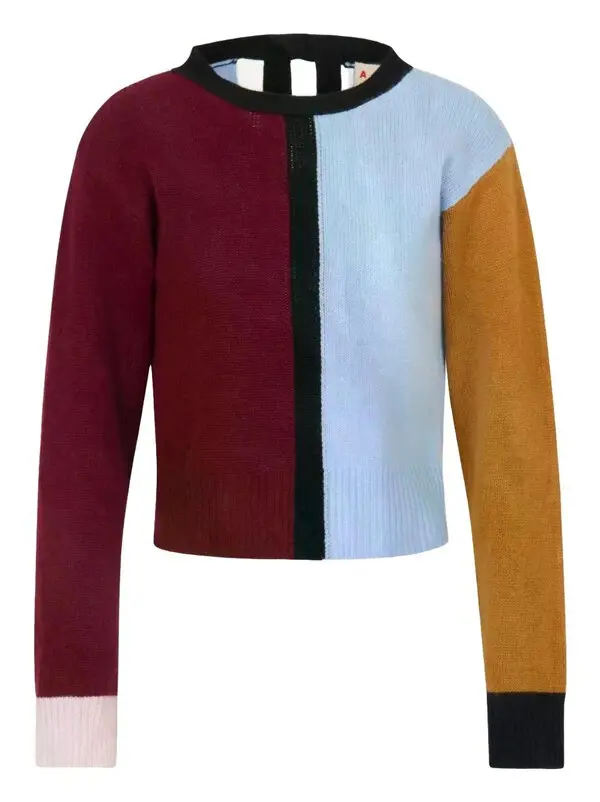 Marni Colour-block Long-sleeve Sweater - Blue