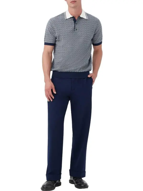 Mr Turk Dover Short Sleeve Knit Polo - Indigo