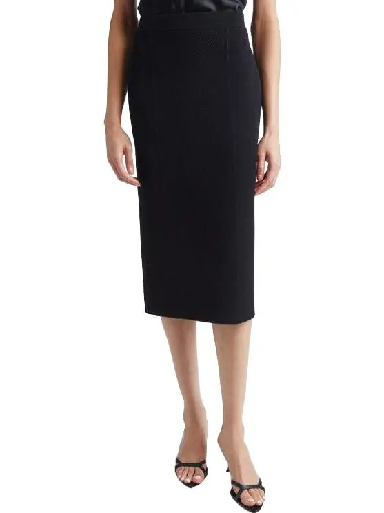 St. John Venezia Knit Pencil Skirt - Black