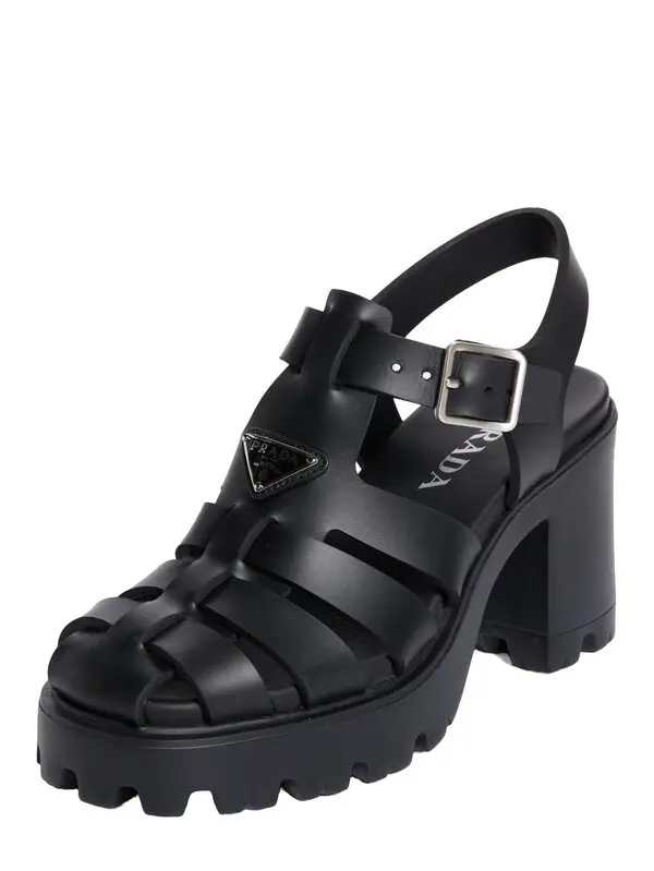 Prada Stride Flow Cage Platform Sandal - Nero