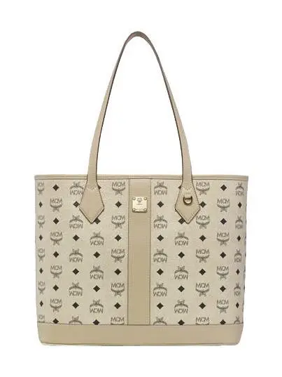 Mcm Liz Shopper In Visetos - Beige