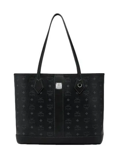 Mcm Liz Shopper In Visetos - Black