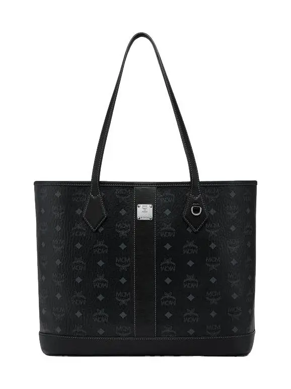 Mcm Liz Shopper In Visetos - Black
