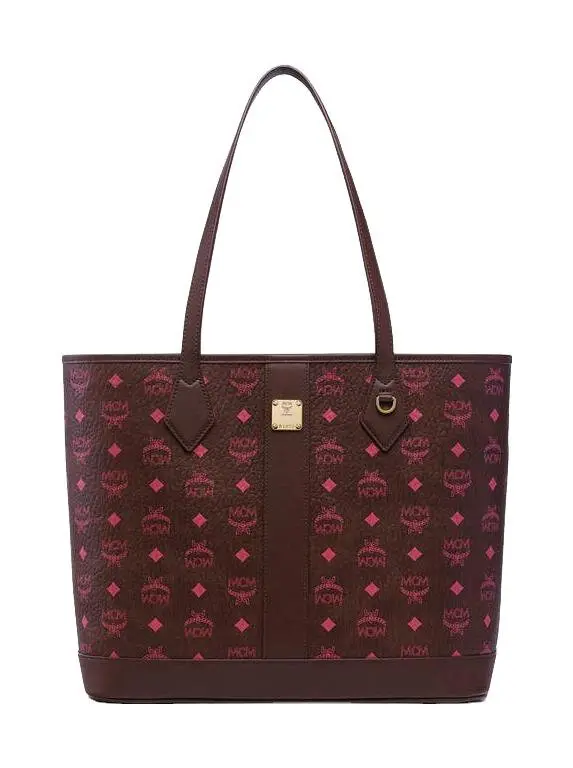 Mcm Liz Shopper In Visetos - Cinnamon