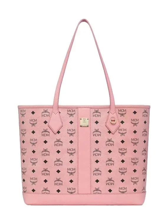 Mcm Liz Shopper In Visetos - Soft Pink