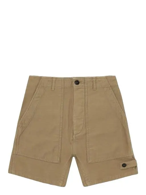 FORTELA Jim Fatigue Cotton Satin Shorts - Light Brown