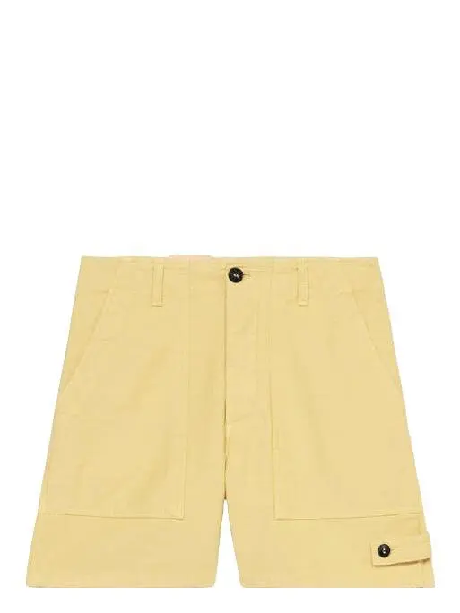 FORTELA Jim Fatigue Cotton Satin Shorts - Olive Green