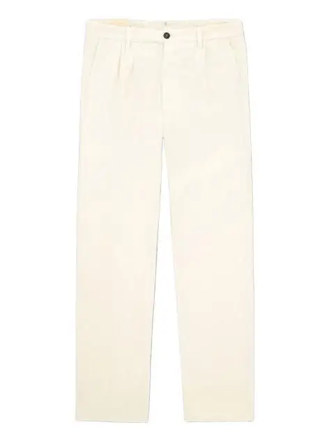 FORTELA Corduroy Pleated Trousers - White