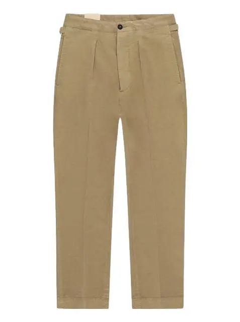 FORTELA Oklahoma Cotton Pleated Trousers - Beige