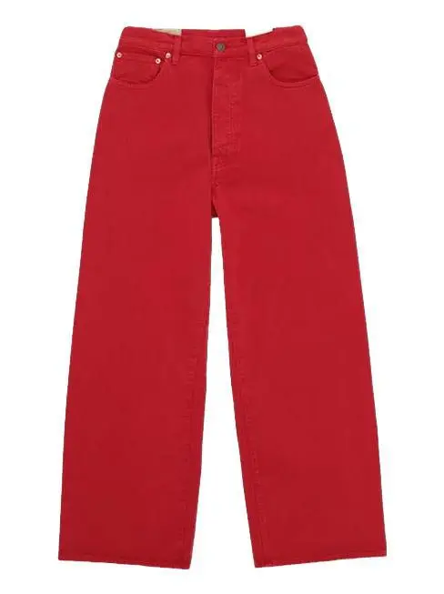 FORTELA Jaron Wide Leg Cotton Pants - Red