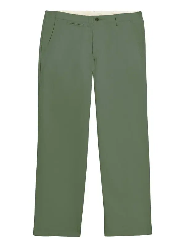 FORTELA Officer Cotton Satin Chino Trousers - Green
