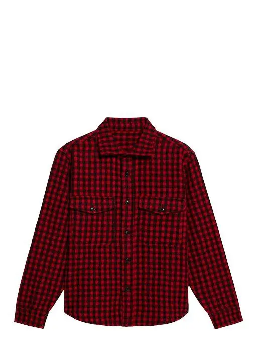 FORTELA Anker Wool Check Shirt With Pockets - Red