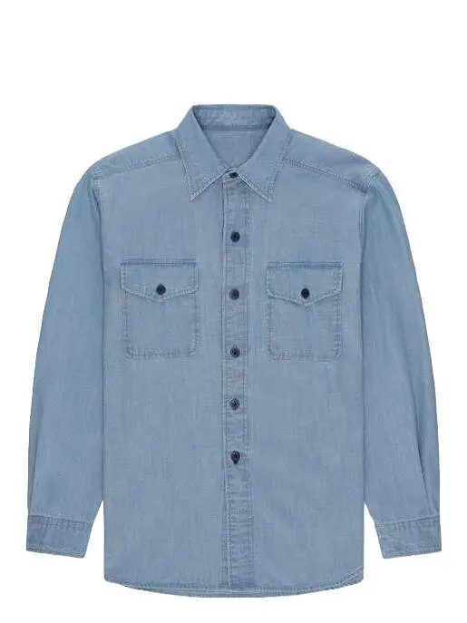 FORTELA Cpo Chambray Overshirt - Light Blue