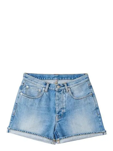 FORTELA Winonaj Japan Selvedge Bleach Wash Denim Shorts - Light Blue