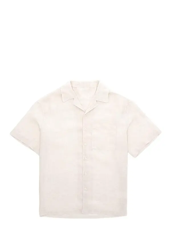 FORTELA Bowling Linen Short Sleeve Shirt - Natural