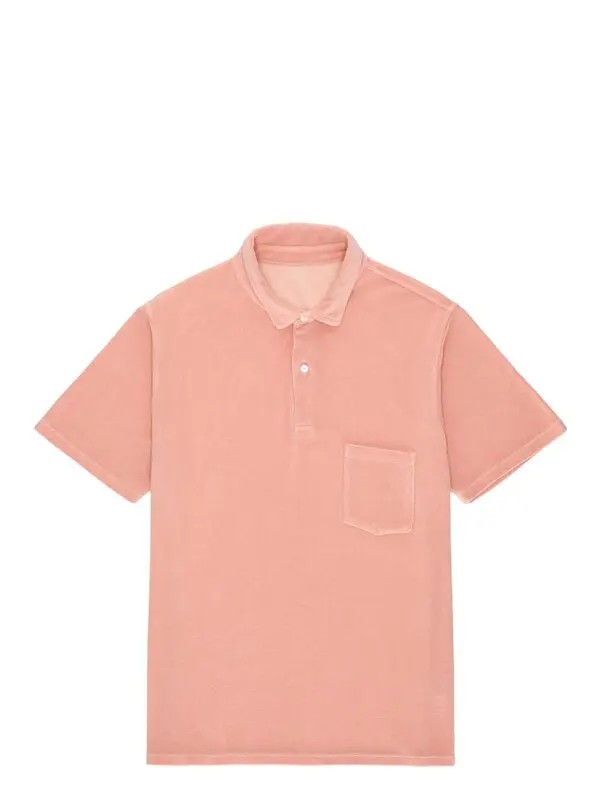 FORTELA Missourim Terry Cloth Short Sleeve Polo - Pink